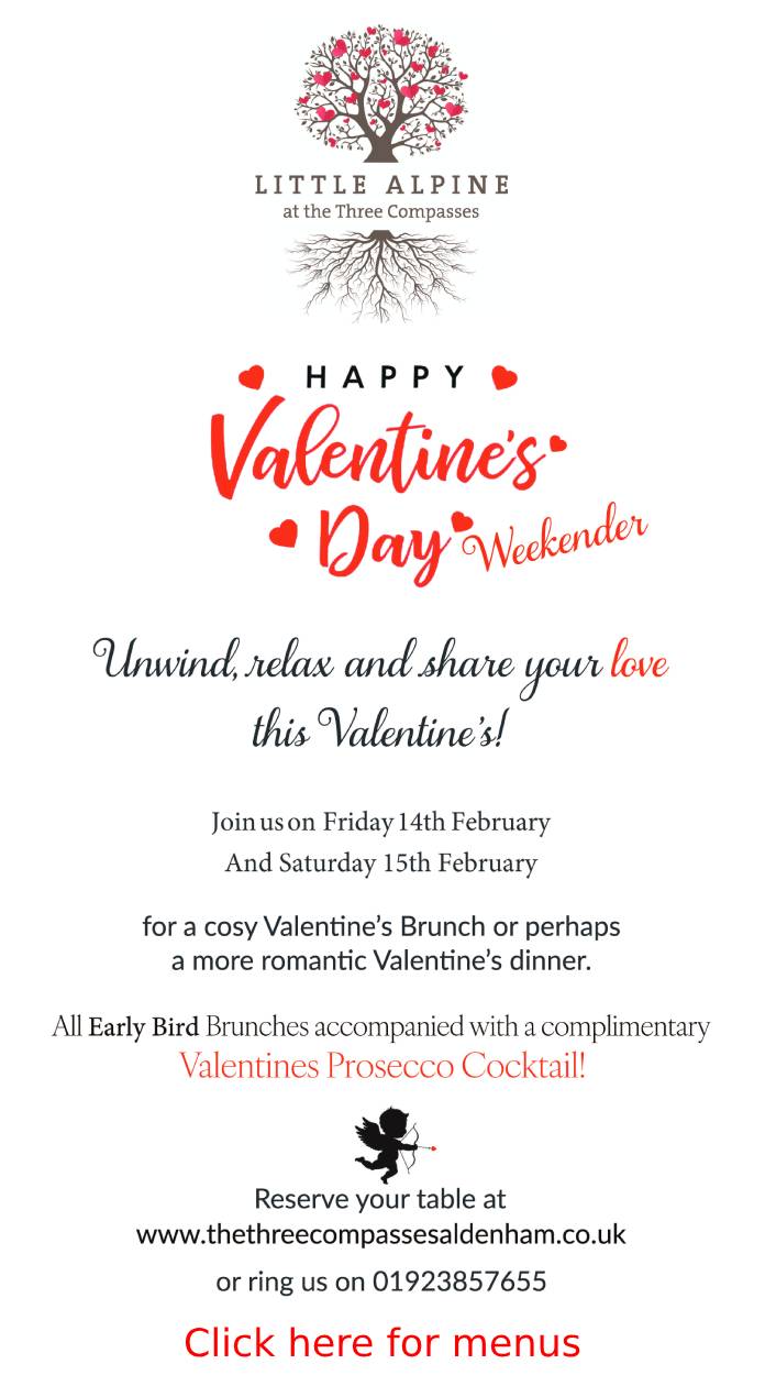 Offers and Events | Little Alpine at The Three Compasses Aldenham